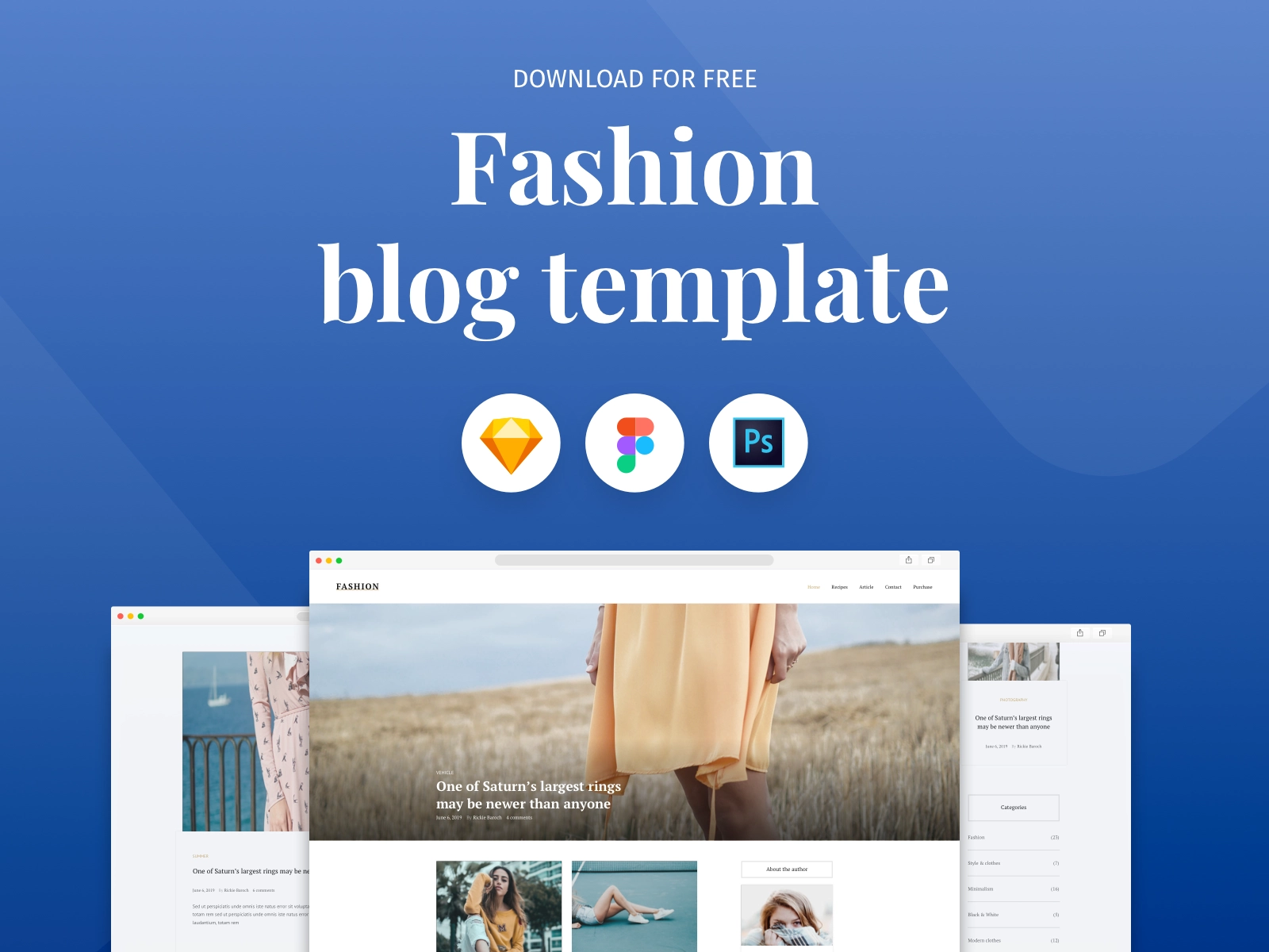 Fashion Blog Template - Freebie Figma - Figma Free UI Kits