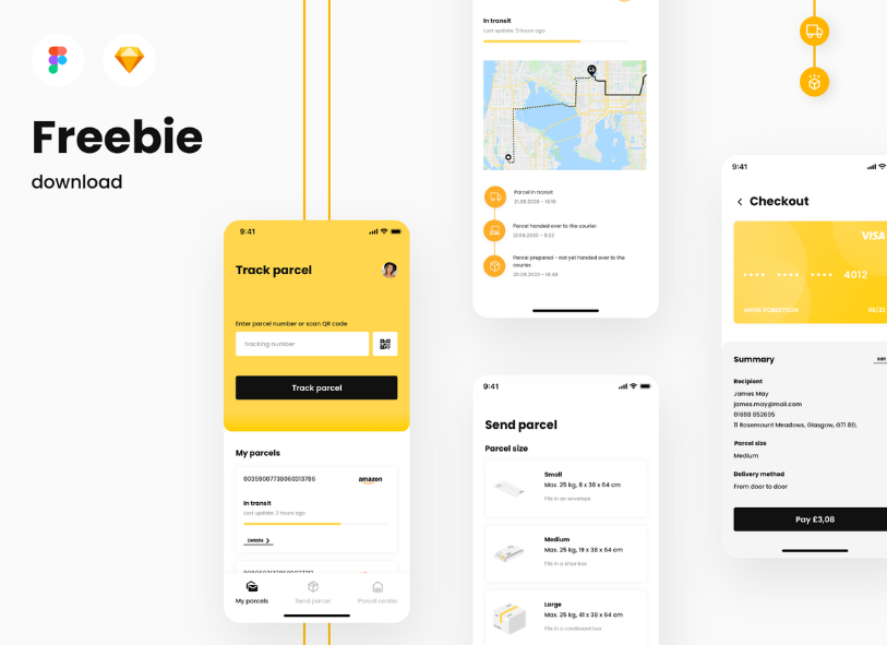 Parcel Delivery App Figma Free - Figma Free & Premium UI Kits