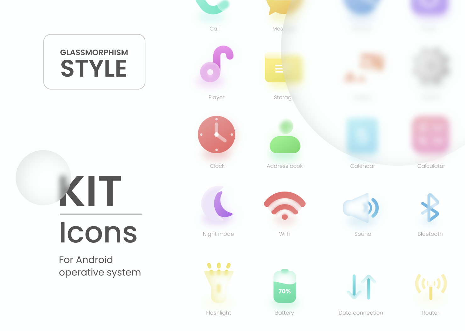 Kit Icons - (Glassmorphism style) Figma Free - Figma Free & Premium UI Kits