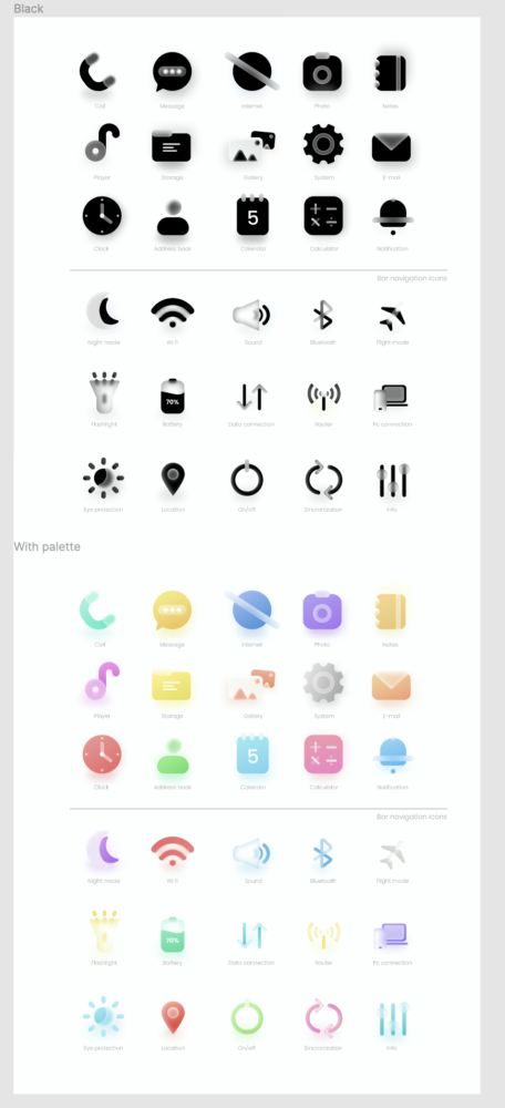Kit Icons - (Glassmorphism style) Figma Free - Figma Free UI Kits