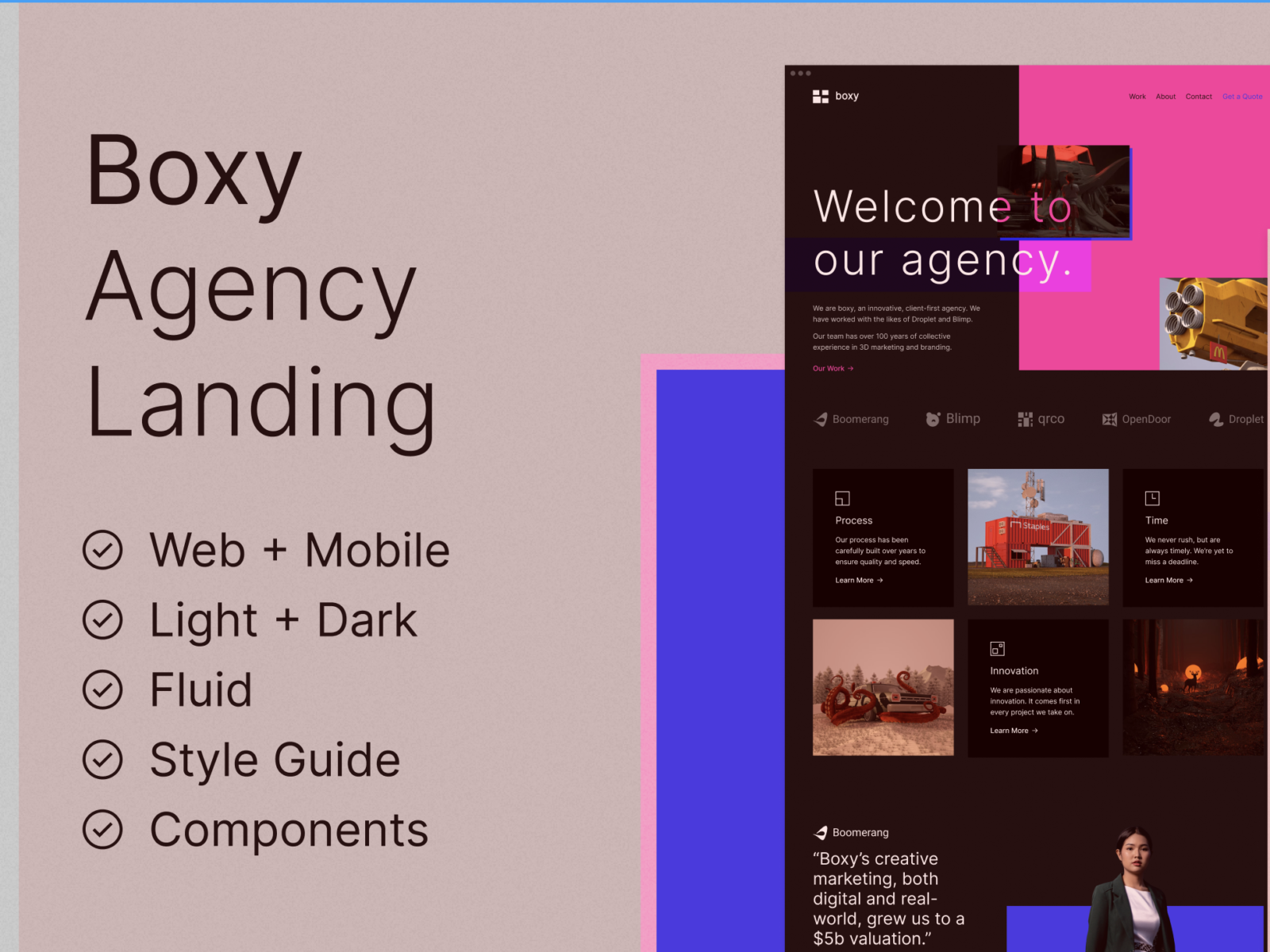 Boxy - Agency Corporate Creative Fluid Web Figma-free.com - Figma Free ...