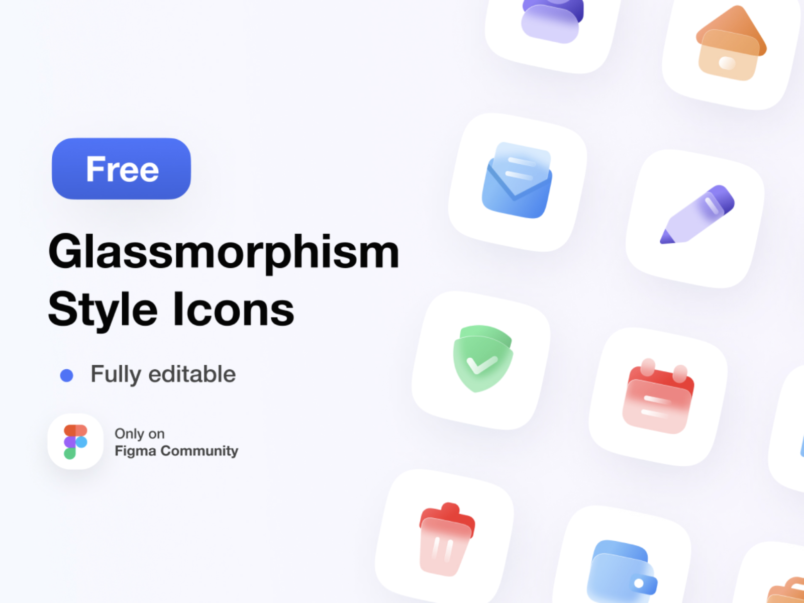 Glassmorphism Style Icons Figma Free - Figma Free & Premium UI Kits