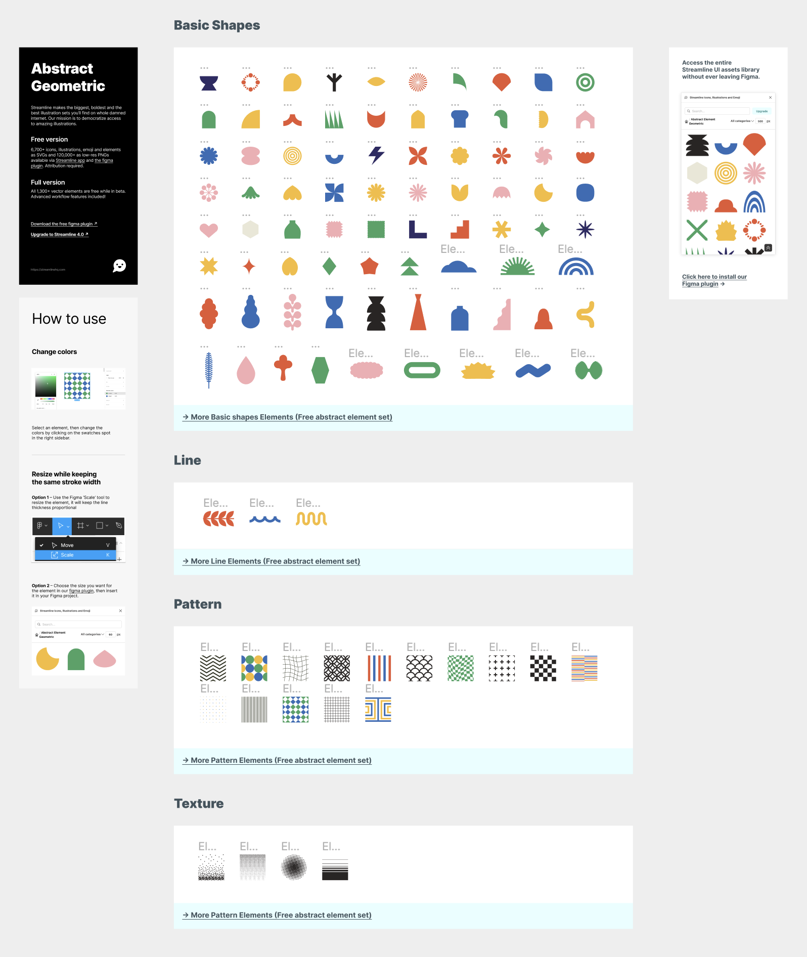 Abstract Geometric Element Set - Figma Free UI Kits