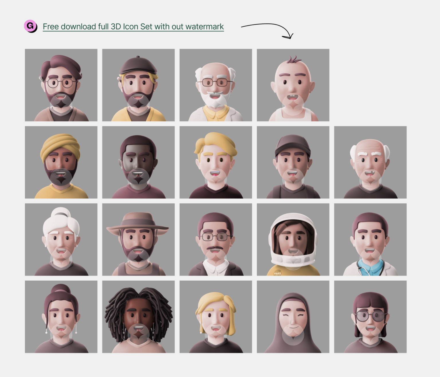 People 3D Avatar Figma Free - Figma Free UI Kits