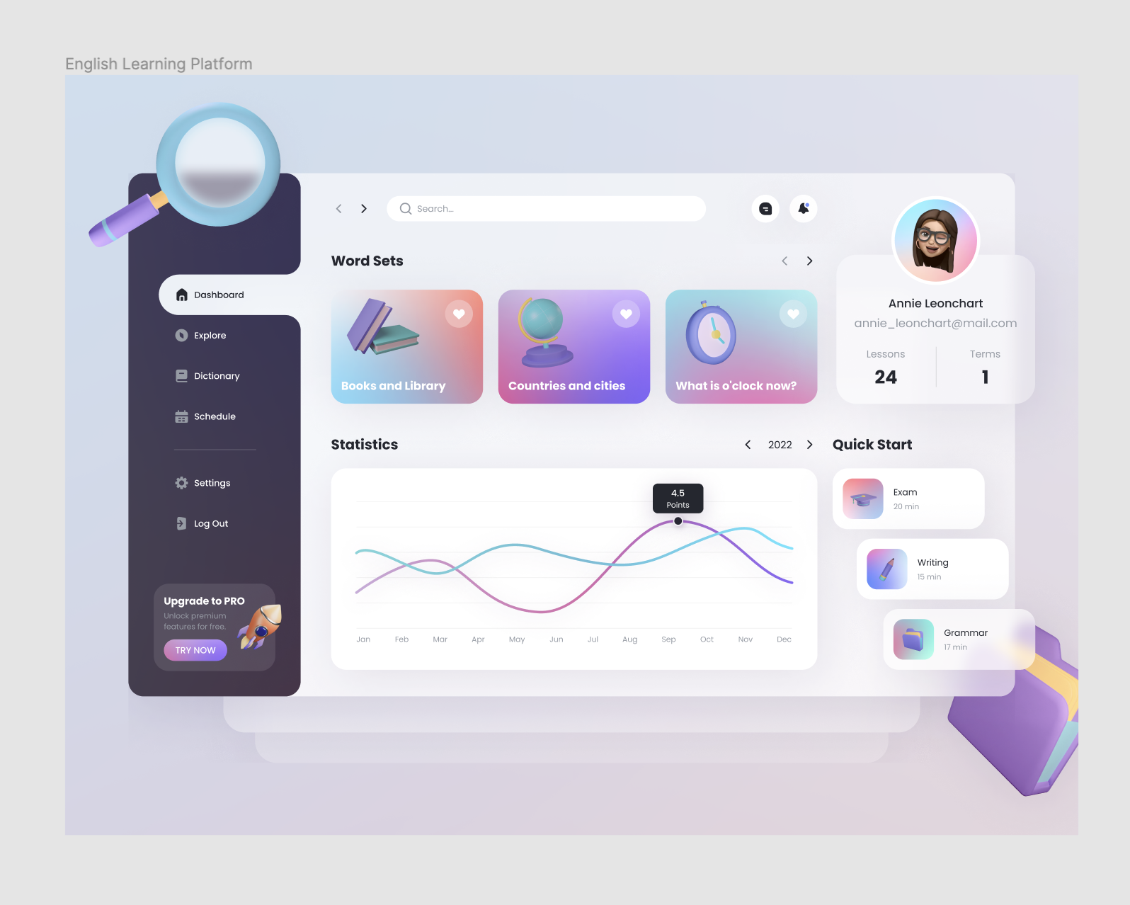 English Learning Platform Figma Download - Figma Free & Premium UI Kits