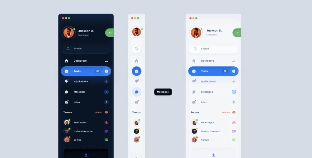 Sidebar Dashboard - Figma Free & Premium UI Kits