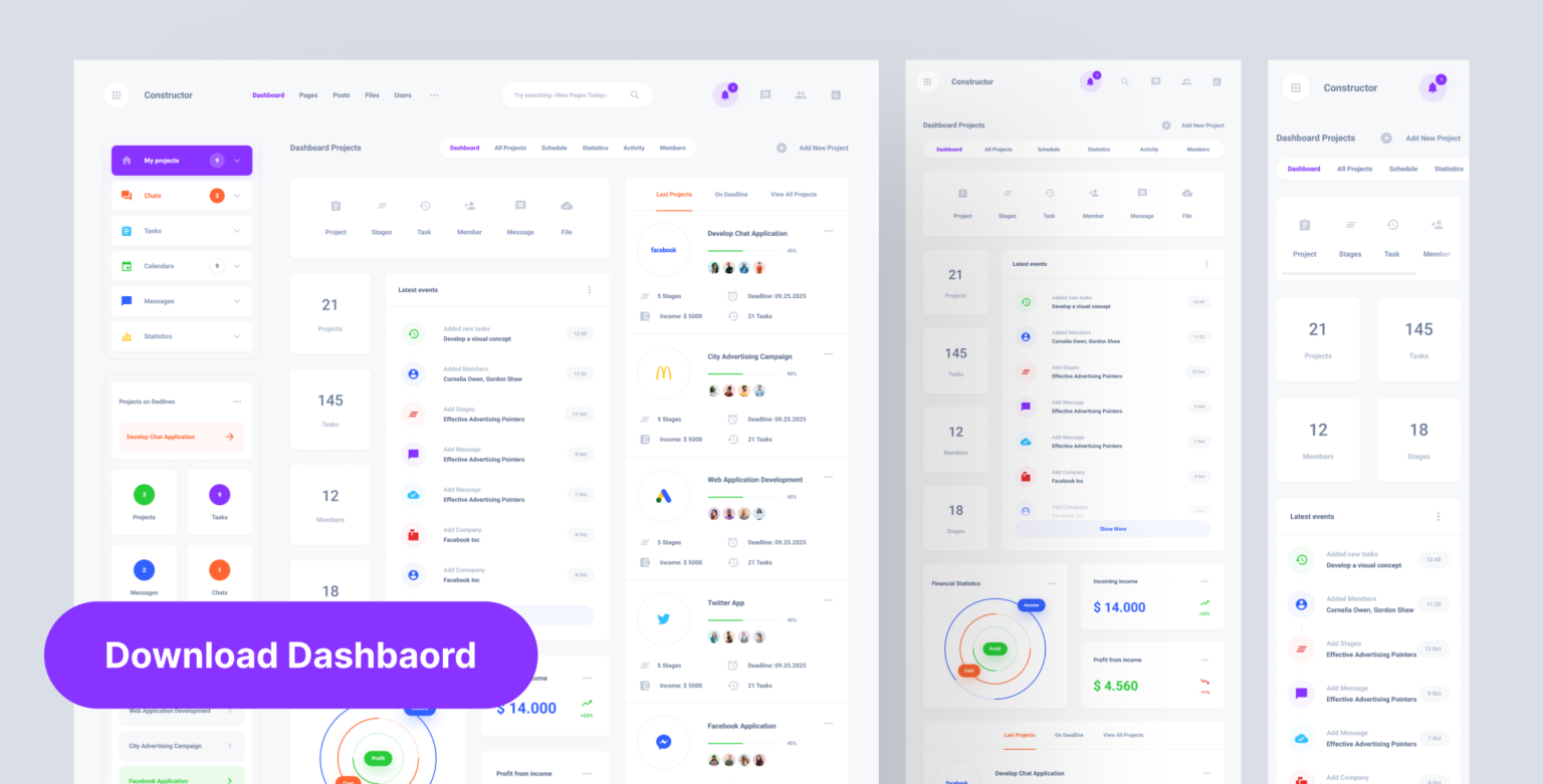 Download Dashboards - Figma Free UI Kits